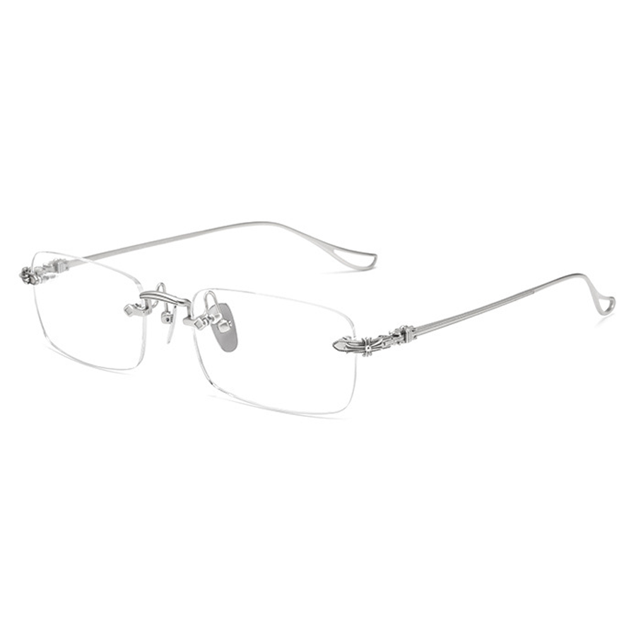 Woodrow Rectangle Rimless Eyeglasses – EYEisland.com